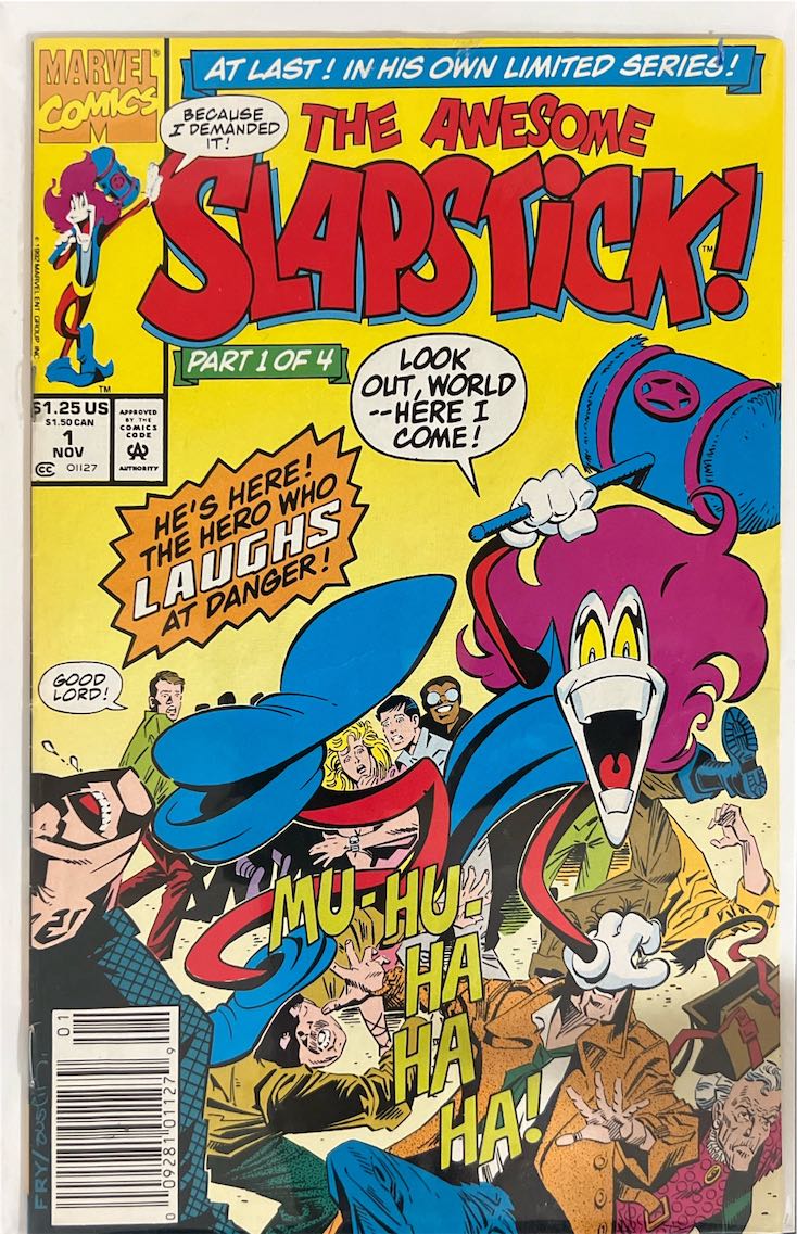 The Awesome Slapstick, #001 (Marvel, 1992) from WAYBAK